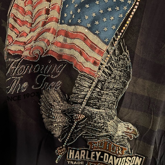 Harley Davidson Eagle Logo American Flag